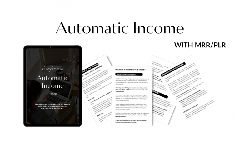 Automatic Income with MRR/PLR - The Passive CEO
